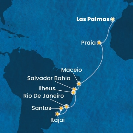 🚢 16 дни Испания, Кабо Верде, Бразилия - LPA16A00 | Crusit.bg