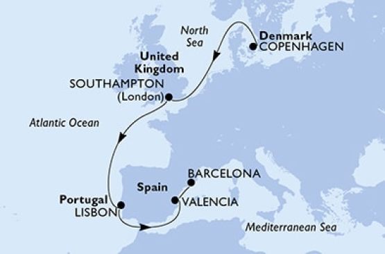 🚢 9 дни Дания, Великобритания, Португалия, Испания - UVR1 | Crusit.bg